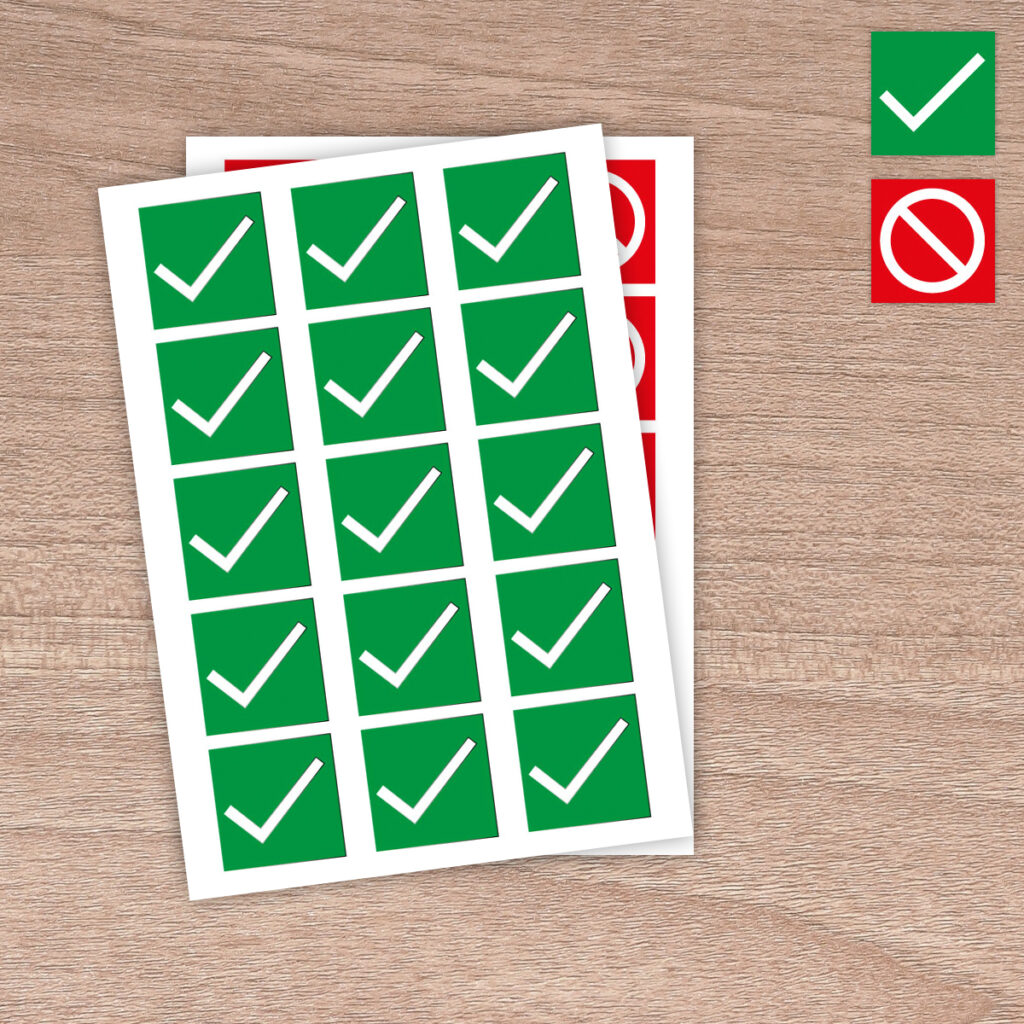 51mm “Sit Here” Green Tick Square Stickers – House of Commons Style ...